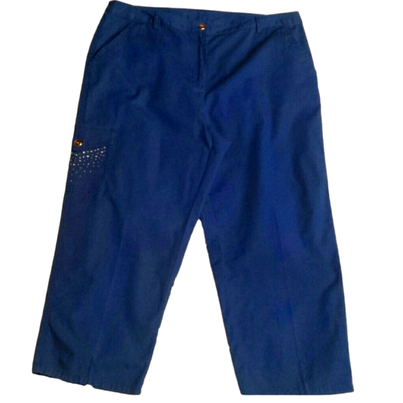 Lark Lane | Pants & Jumpsuits | Lark Lane Royal Blue Capris Sz 2 | Poshmark